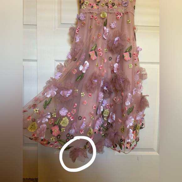 Marchesa | Dresses | Marchesa Notte Pink Floral Highly Detailed Dress ...